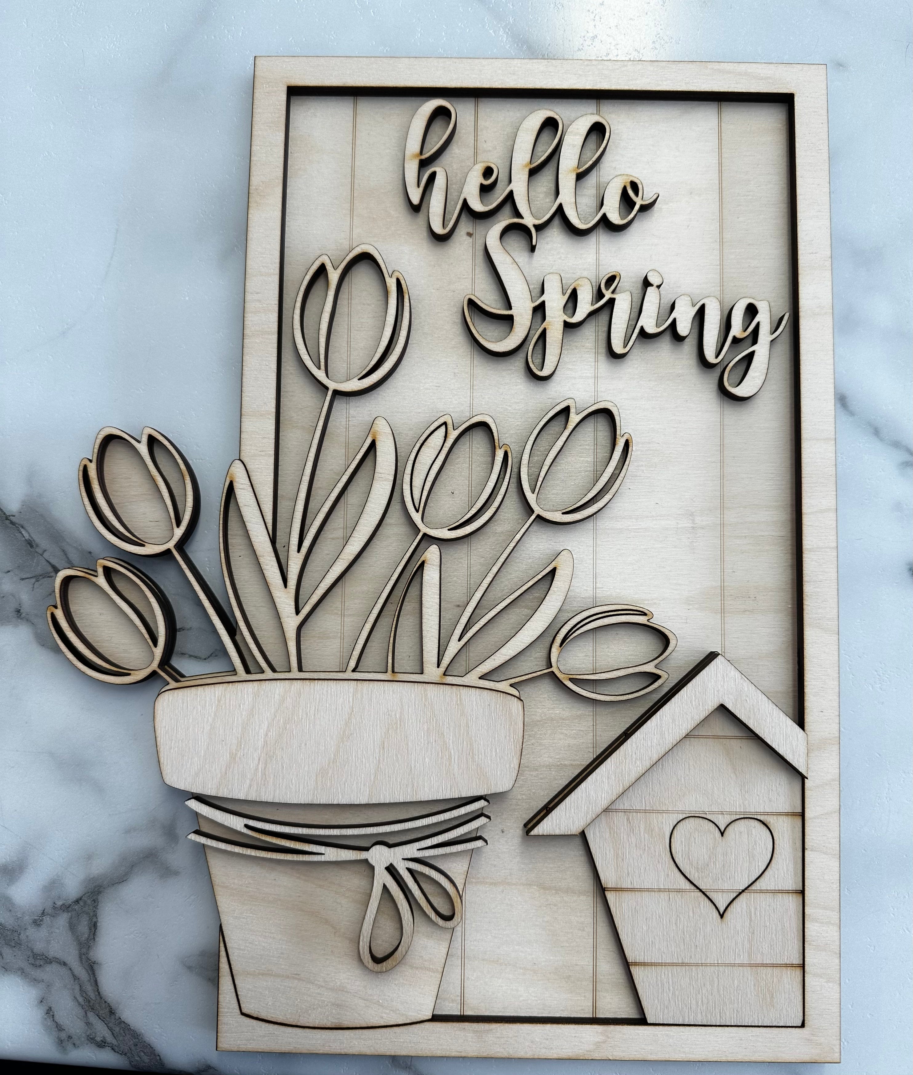 Hello Spring Flower Pot DIY KIT – Craft Enablers