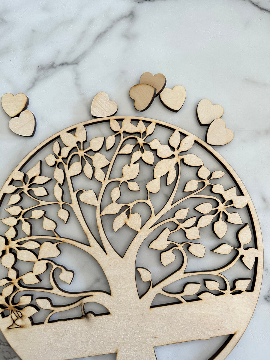 12' round Family Tree w 6 hearts Cutout – Craft Enablers