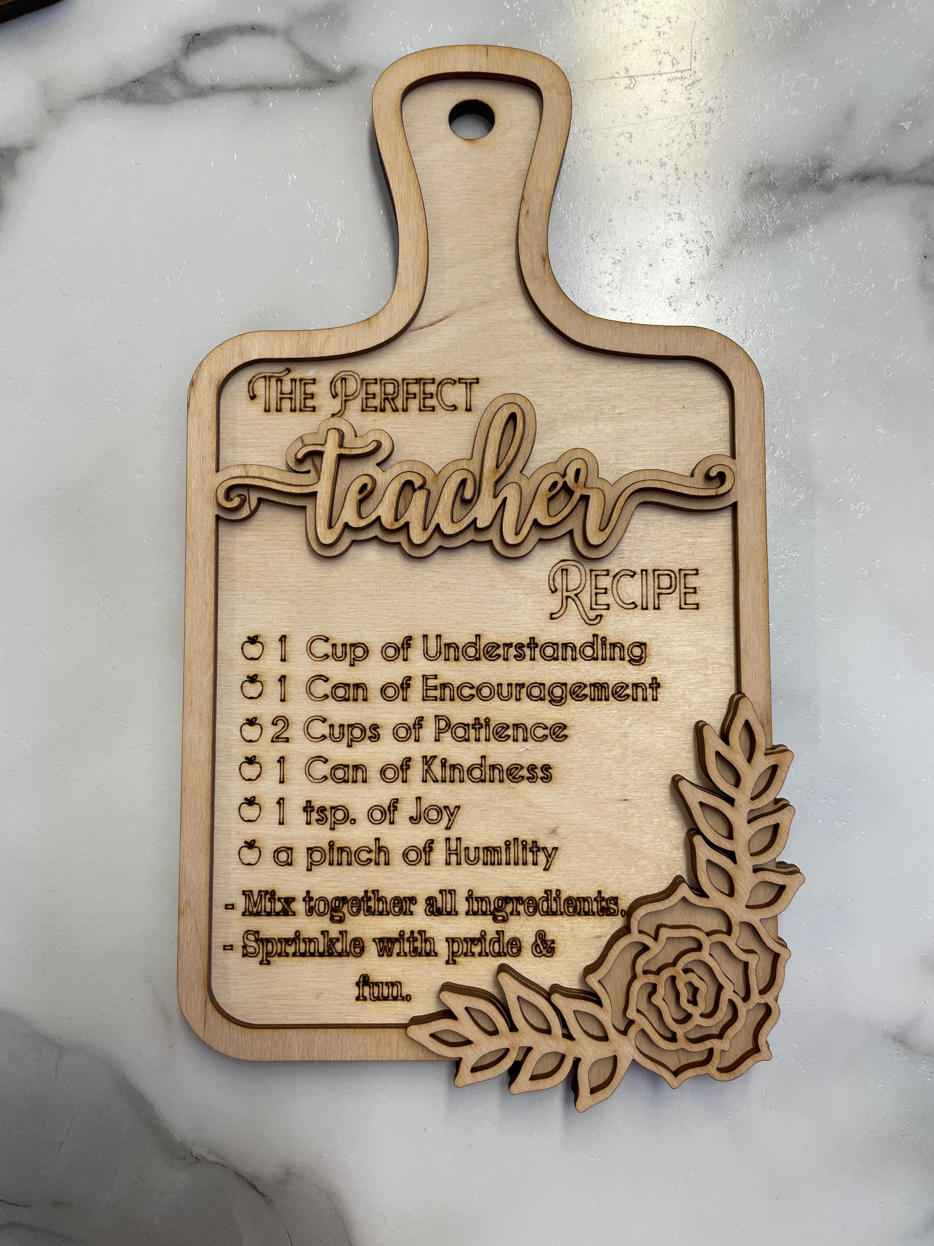Teacher Recipe sign DIY – Craft Enablers