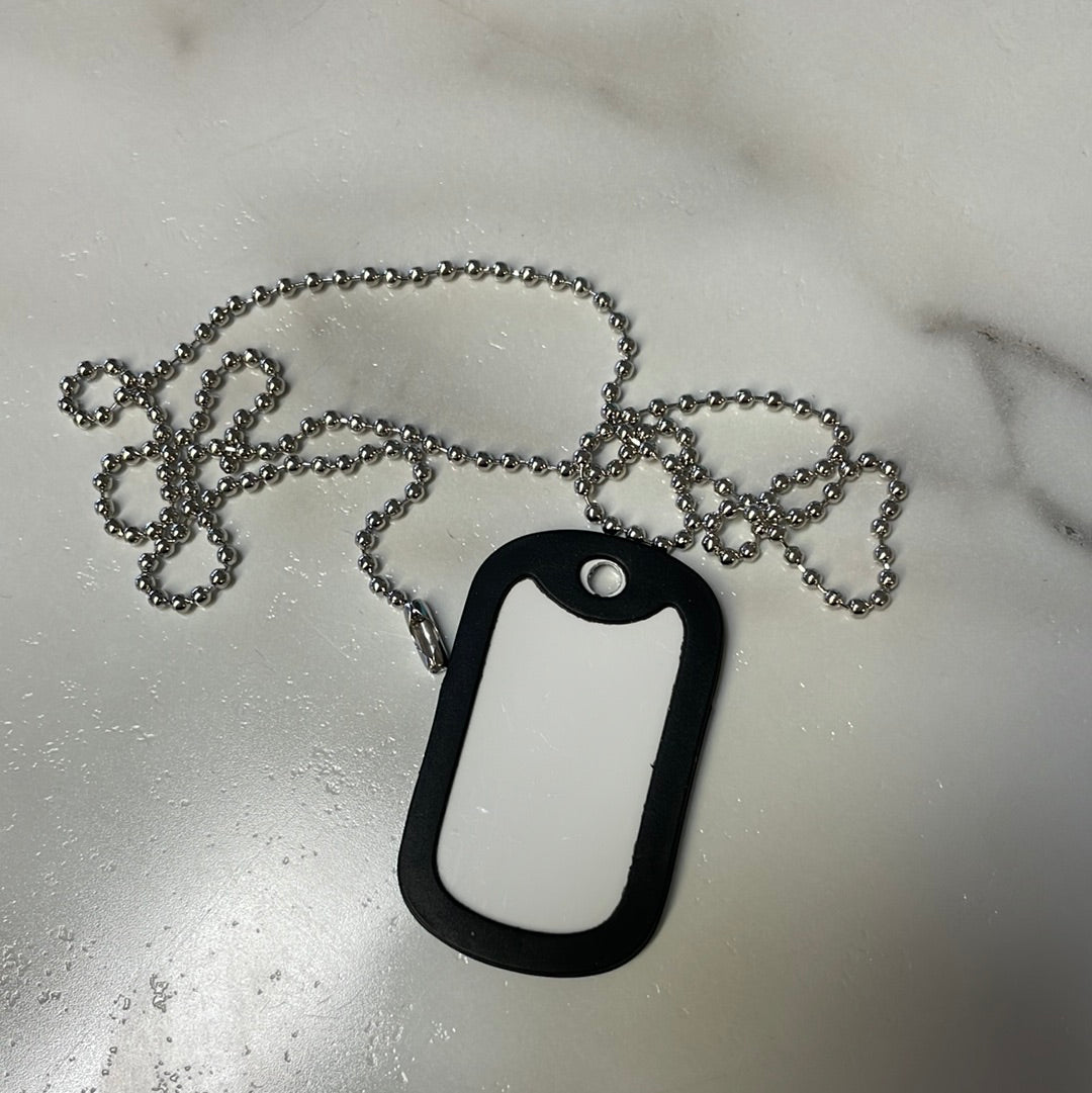 Dbl Sided Aluminum ' Dog' Tag w Neck Chain and Rubber – Craft Enablers